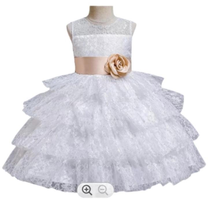 Kids White Lace Party Frock | Daraz.lk