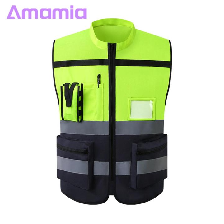 Pen Holder Vest Coat High-visibility Reflective Vest with Multi Pockets ...