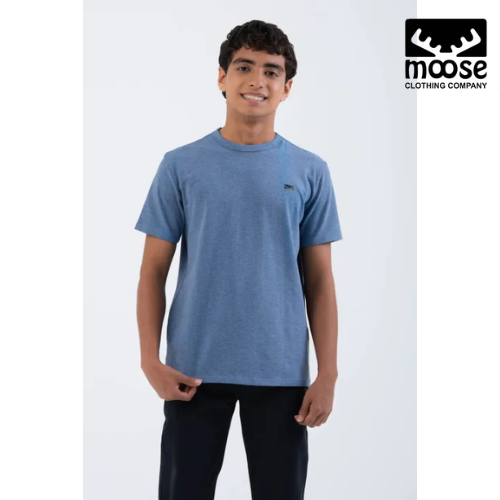 Moose Boys' crew neck T-shirt - Blue Heather | Daraz.lk