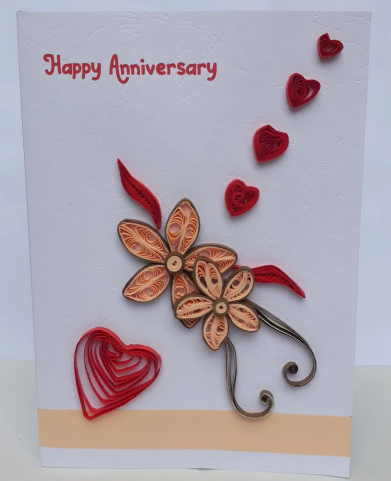 Quilled Anniversary Cards Quilling On A Greeting Card | DIY Guide