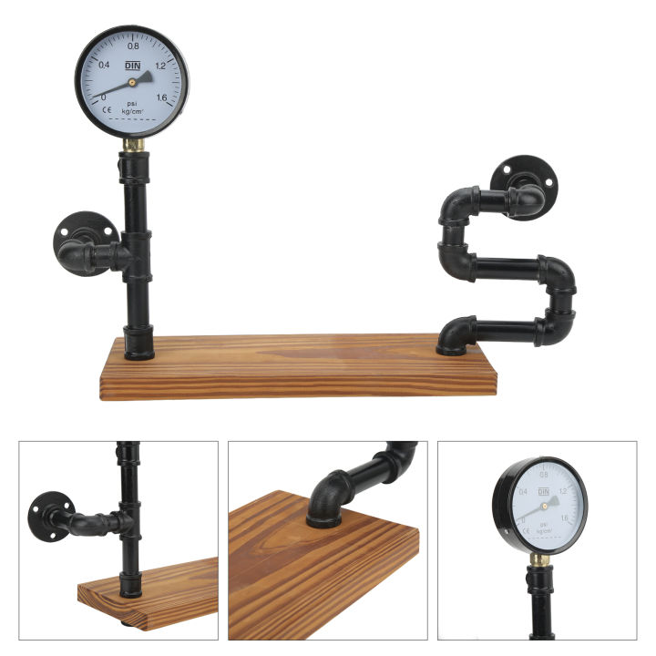 Wrought Iron Wall Shelf Space Saving Wall Hanging Water Pipe Storage ...