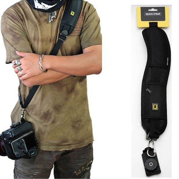 Quick Camera Single Shoulder Belt Strap DSLR Cameras Strap Belt Black ...