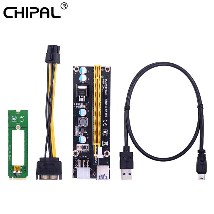 CHIPAL NGFF M.2 M Key USB 3.0 PCI-E Riser M2 USB3.0 1X Extender with Power for GPU Video ...