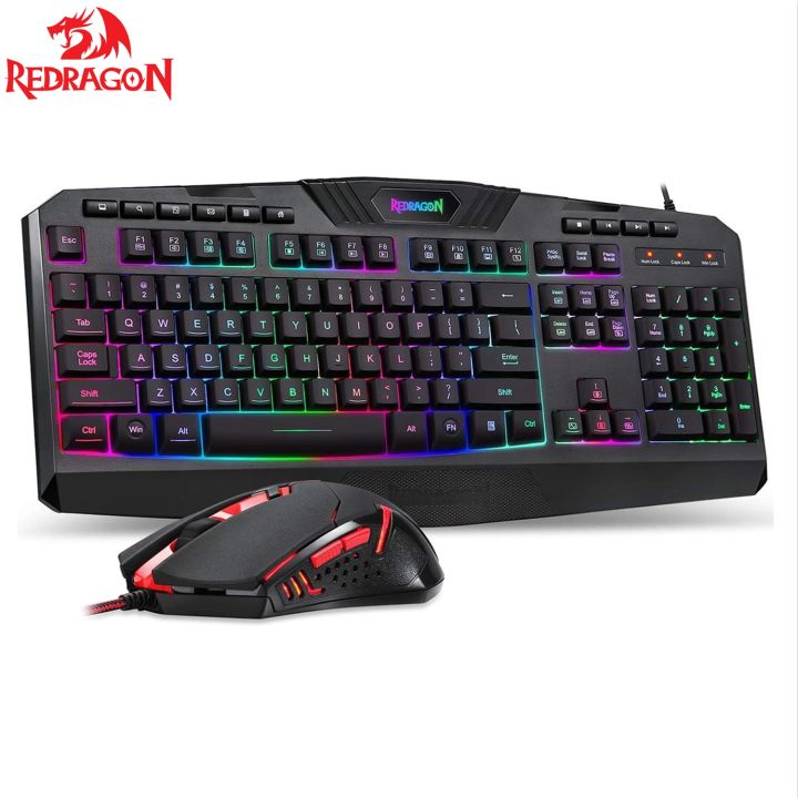 Redragon S101 Wired Gaming Keyboard Mouse Combo RGB Backlit 3200 DPI ...