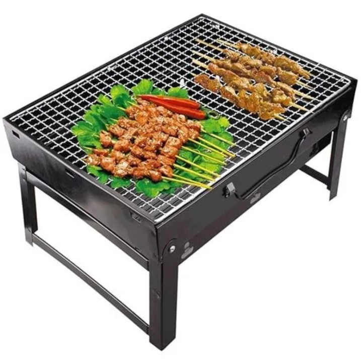 Portable Folding Small BBQ Grill with Charcoal Smoker , Stainless Steel ...