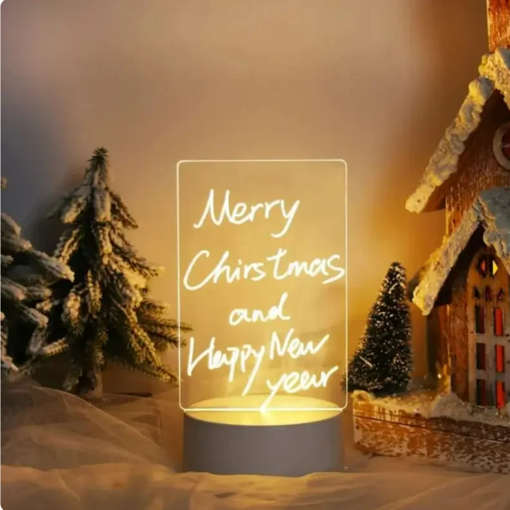 Glass Led Note Board Night Light Note Board Kids Drawing Board Erasable ...