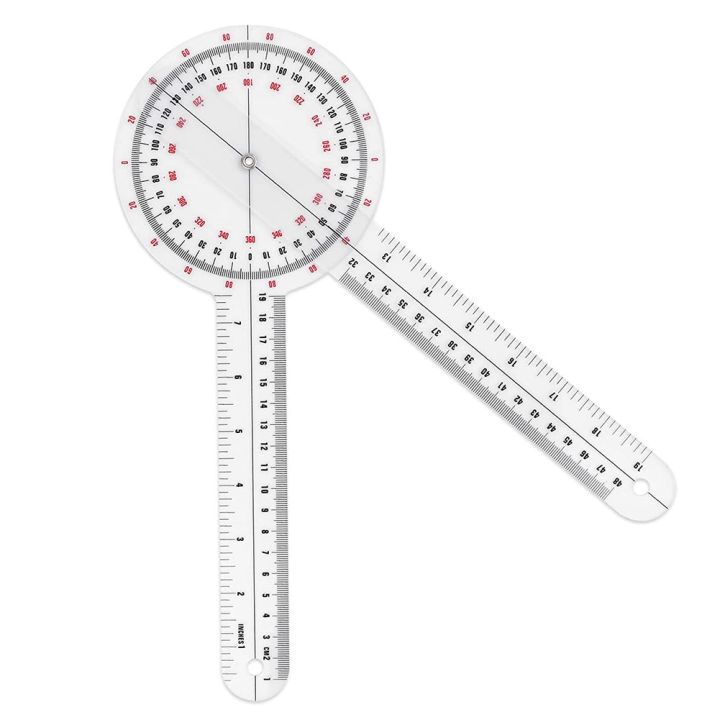 12 Inch Goniometer Transparent Orthopedic Angle Ruler Goniometer 360 ...