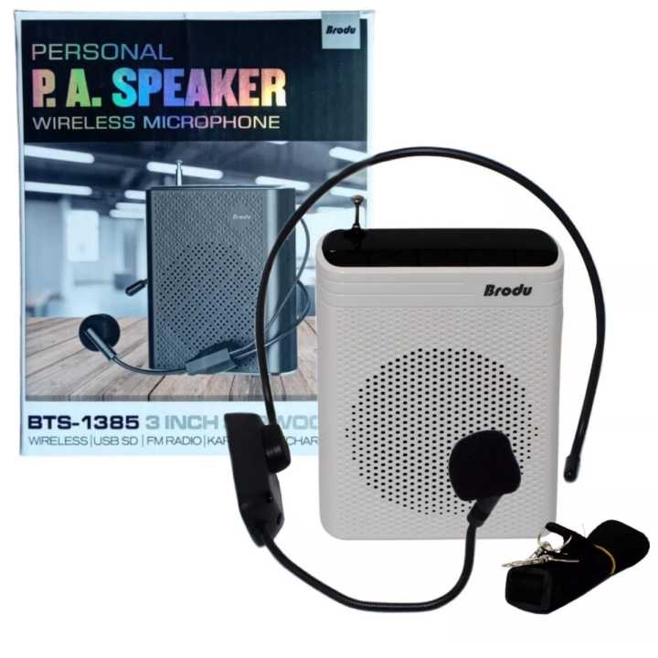 BTS-1385 Portable Voice Amplifier with Wired Microphone and Headset ...
