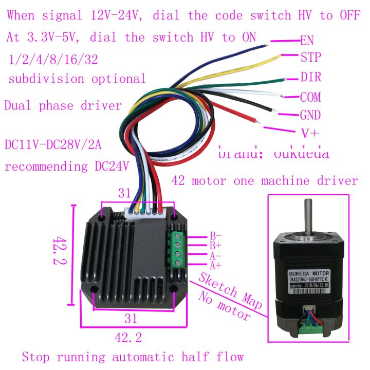 17 Integrated Motor Driver 42 Stepper One Driver DC11V-DC28V/2A ...