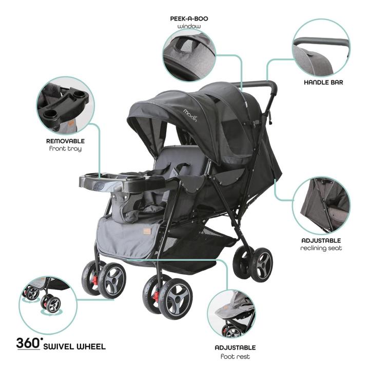 Lightweight Folding Baby Stroller with adjustment wheels lock 3 step ...