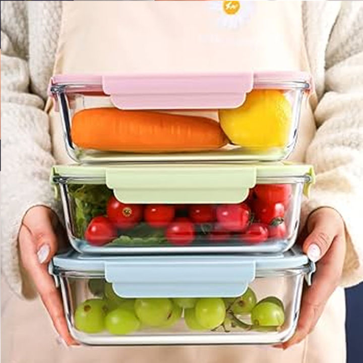 Borosilicate Glass Food Storage Bowl Oven And Microwave Safe Airtight ...