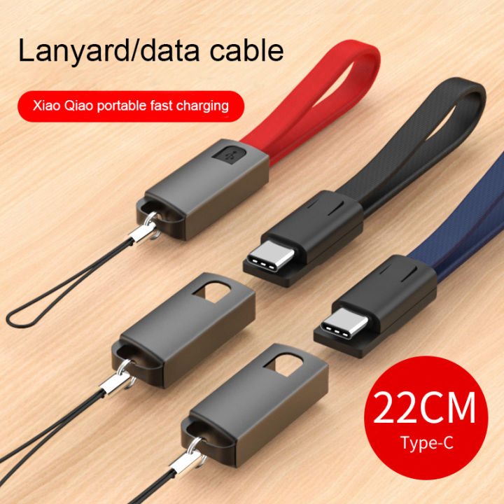 Mini Key Chain Micro USB Type C Lighting Cable Fast Charging For iPhone ...