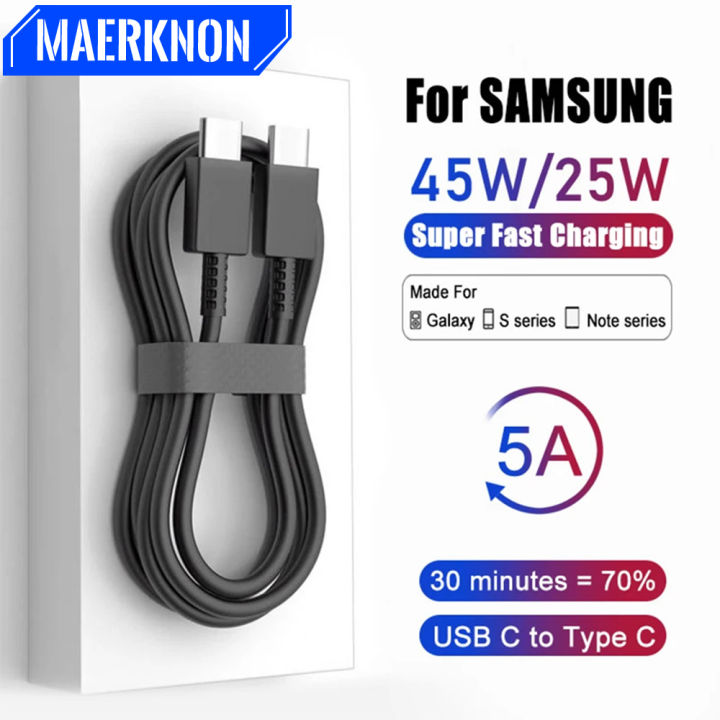 1m USB Type C To USB C Cable For Samsung Galaxy A52 A51 A71 5G S23 ...