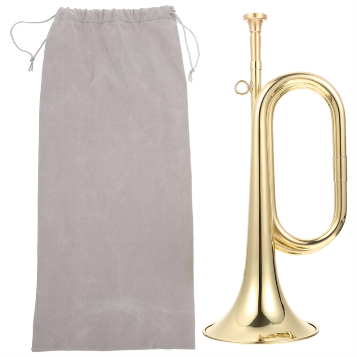 Small Trumpet Bugle Brass Golden Horn Simple Beginner Wind Instrument ...