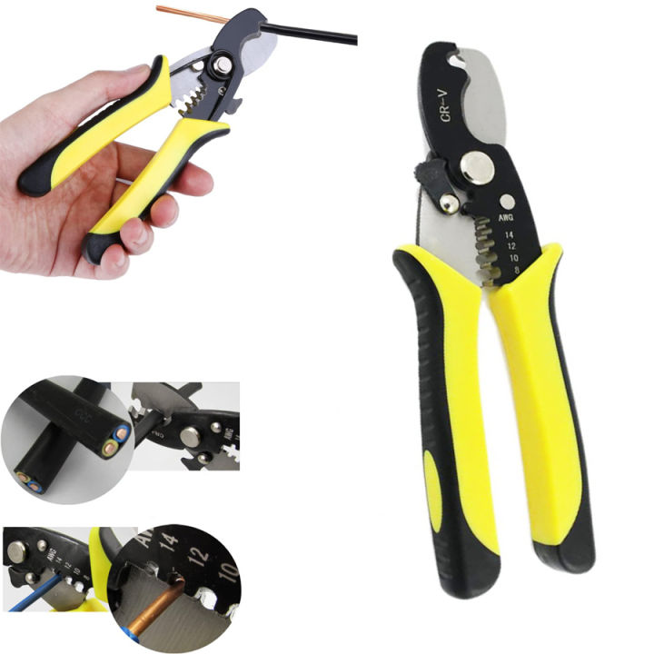 7" 175mm Wire Stripper Stripping Tool Electrical Cable Cutter Pliers CR ...