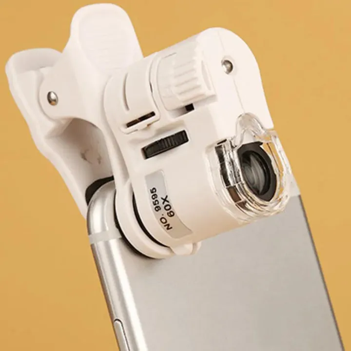 60X Mobile Phone Microscope Magnifier with LED Light Phone Universal ...