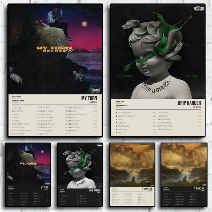 Music Album Star Lil Baby Rap Hip Hop Retro Picture for Room Living ...