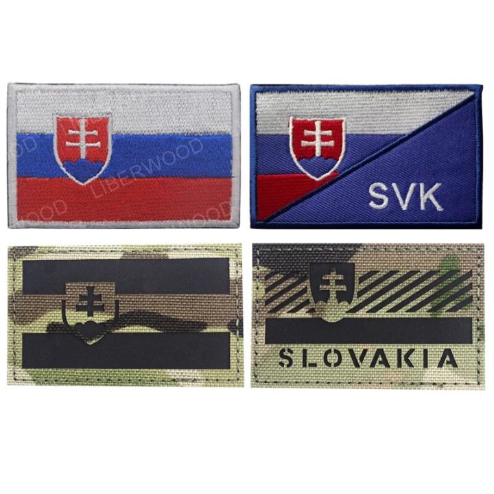 Slovakia Flag Embroidered Patch Infrared Reflective Tactical Armband Emblem Slovak Republic ...