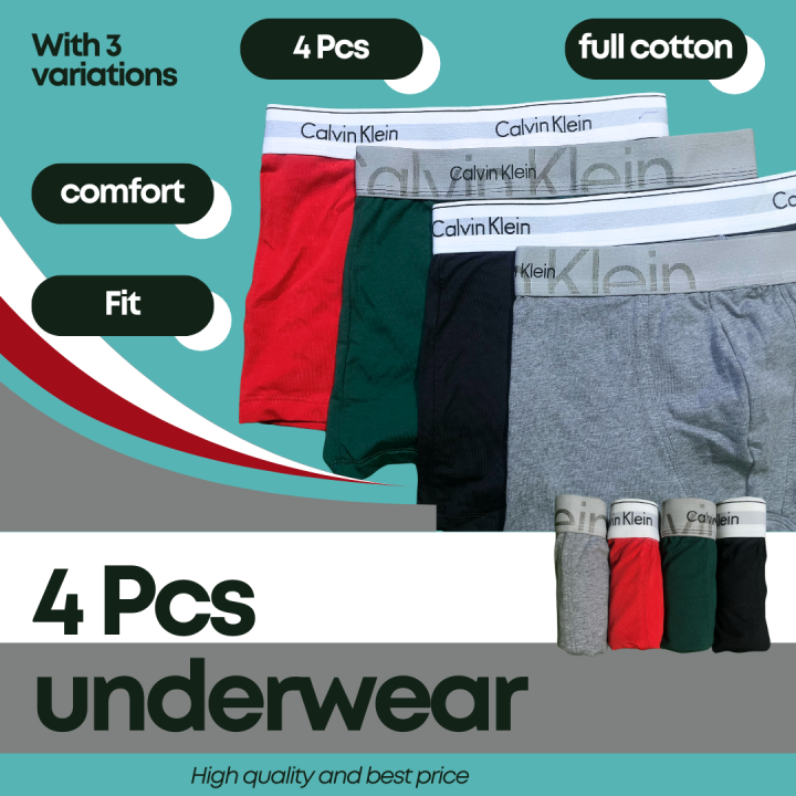 4 Pcs Pack Men's underwear boxer with three variations | Daraz.lk