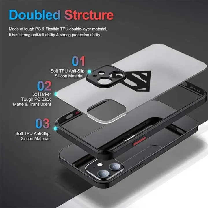 NEW Luxury Batman Superman Clear Matte Phone Case For Samsung Galaxy ...