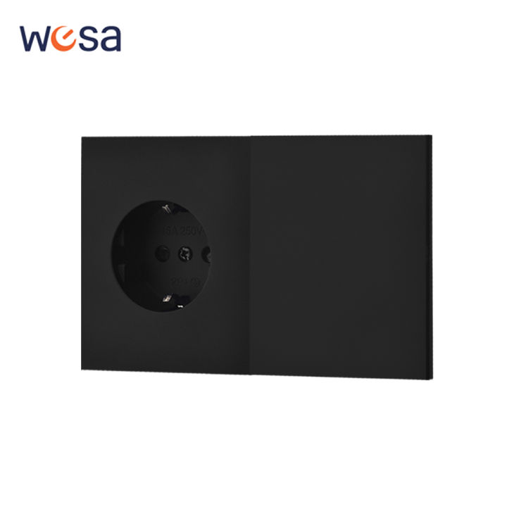 Black Button Switch Embedded Power Sockets Skin Feel Paint Integrated ...