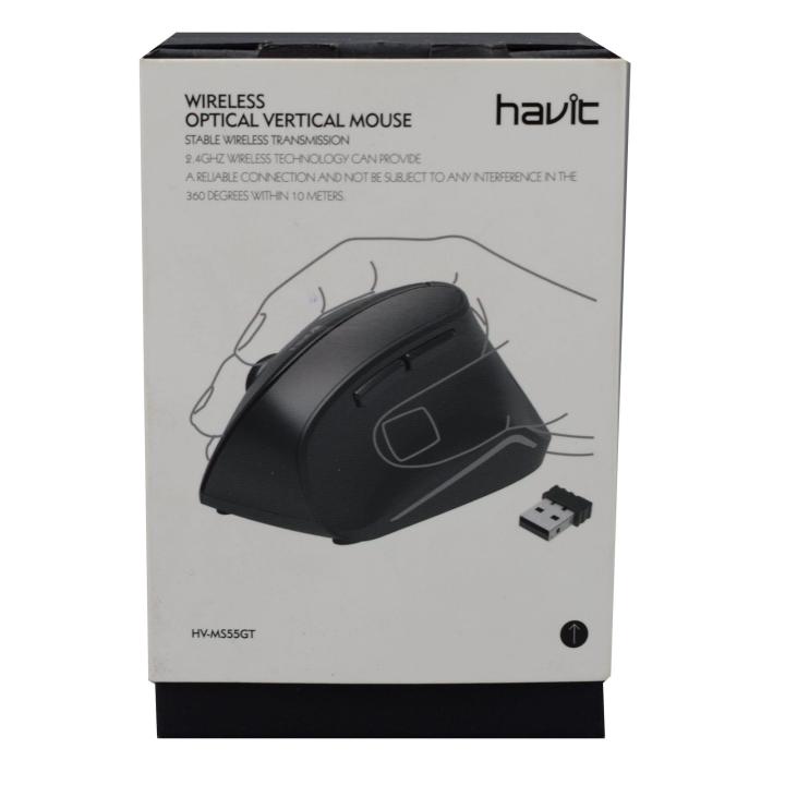 HAVIT Wireless Optical Vertical Mouse - Black | Daraz.lk