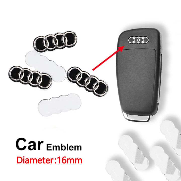 5Pcs Car Remote Key Sticker Aluminum Emblem Decoration Decal For Audi A1 A2 A3 A4 A5 A6 A7 A8 Q1 ...