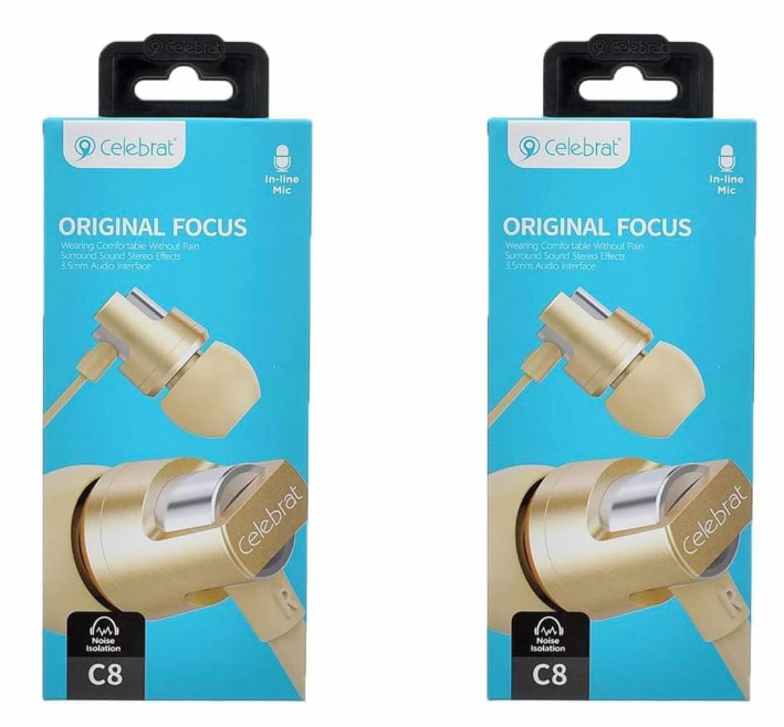 Celebrat C8 Original Focus In-line Mic earphones | Daraz.lk