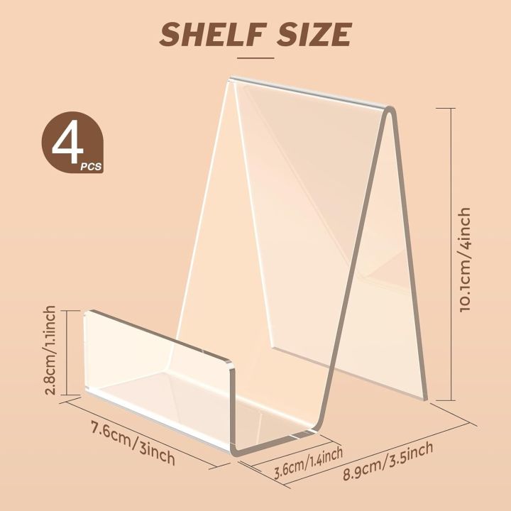 4 Pack Book Stand, Book Holder for Display, Clear Easel Stand for ...
