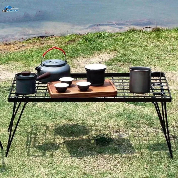 Folding Camping Table Metal Beach Table for Garden Backyard | Daraz.lk