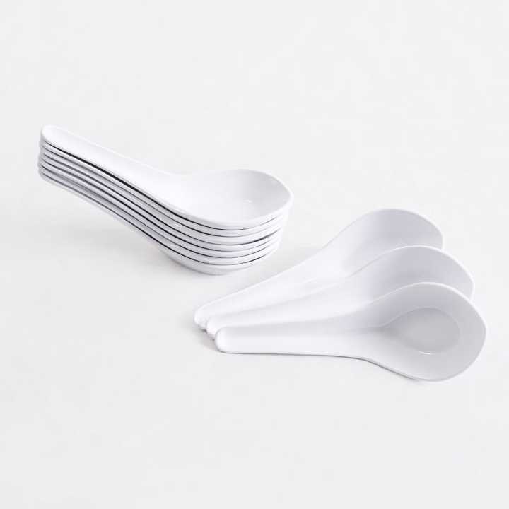 Five Star Melamine Set Of 10 Soup Spoons White Food Grade, Unbreakable ...
