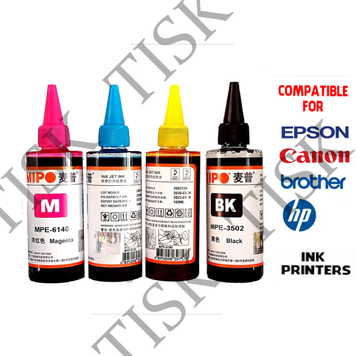 Universal Refill MIPO Ink Bottles for Canon, Epson, Brother, HP (Cyan ...