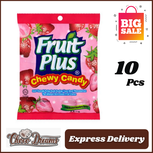 Fruit plus chewy candy strawberry 10 pcs | Daraz.lk