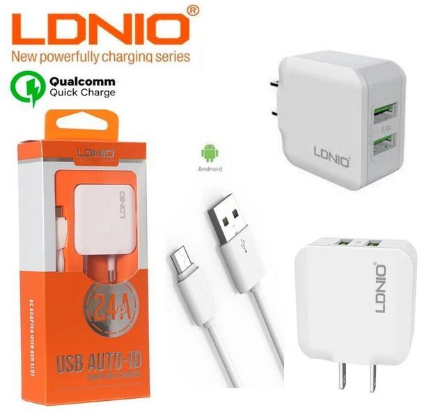 LDNIO A2201 2.4A Dual USB Charging Head With Micro Data Cable | Daraz.lk