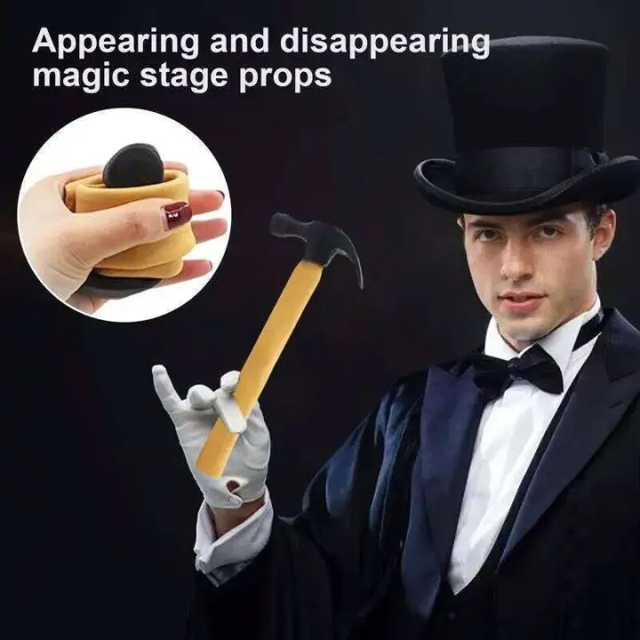 Fake Trick Toy Disappearing Rubber Hammer Prank Prop Fun Gimmick Props ...