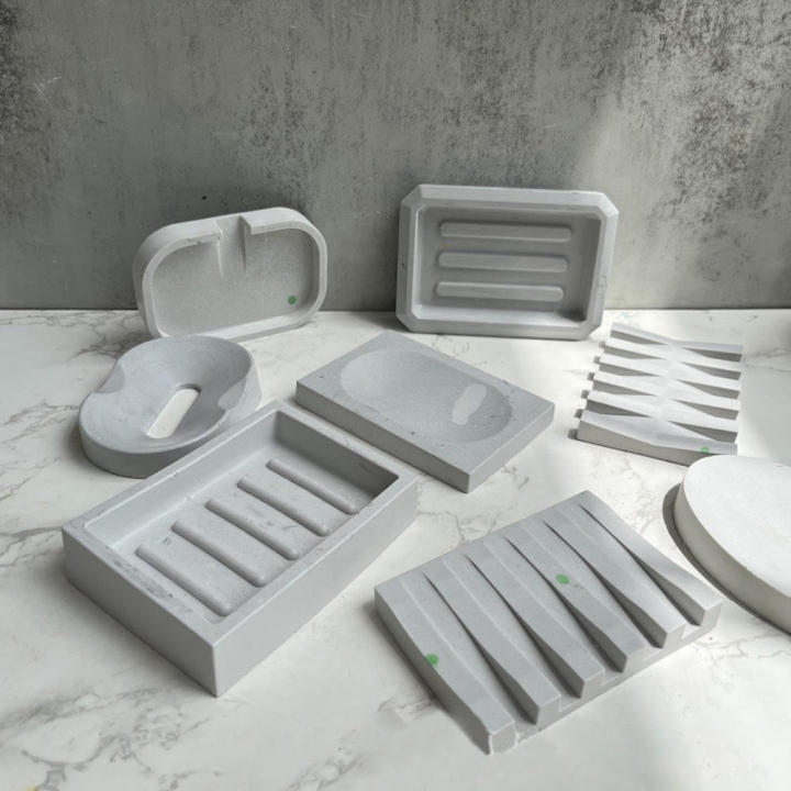 Handmade Soap Storage Tray Concrete Silicone Molds Square Soap Dish ...