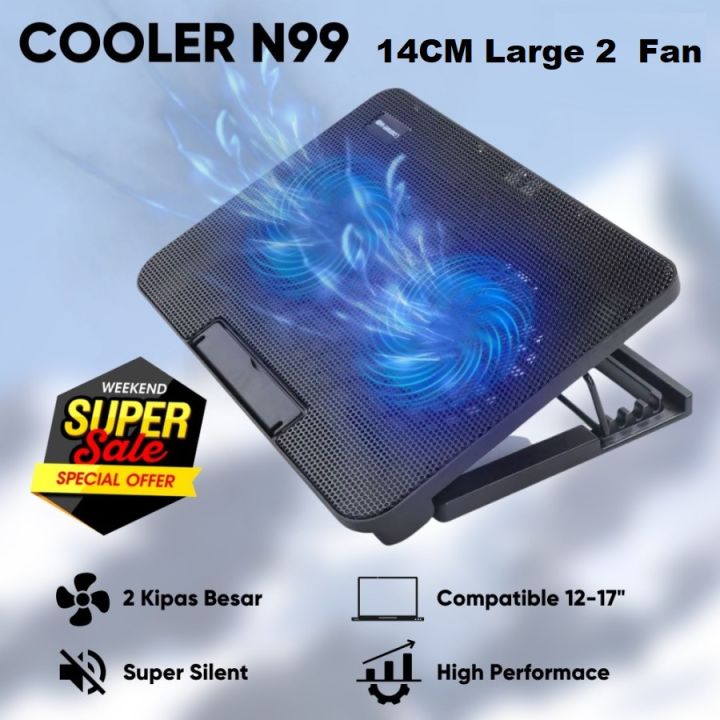 Gaming Laptop Cooling Pad 2 Fans With Screen Cooler Stand Pad Cooling ...