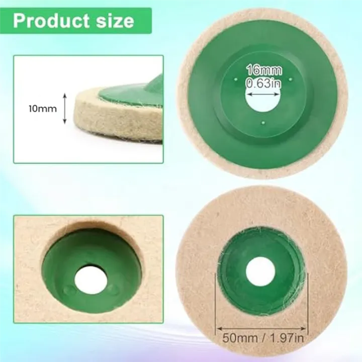 18 Pack Disc Wheel for 100 Angle Grinder, Buffing Polishing Buffer Bore ...