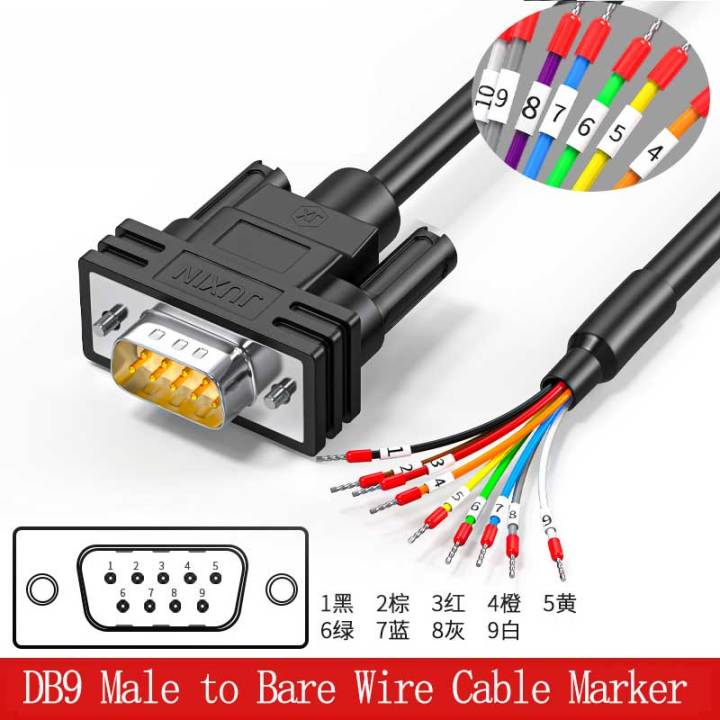 Db9 Connector Rs232 Serial Cable 9 Male 15 25 Female To Bare Wire With Cable Marker Db15 Db25 ...
