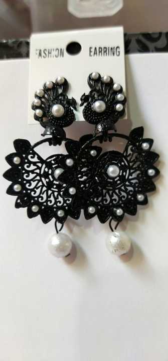 Jimikki - Dull Gold, Silver, Oxidize, White stone | Daraz.lk