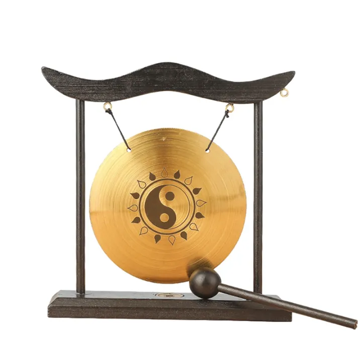 Mini Desktop Gong Table Wind Chime Percussion Instrument Cymbals Gongs ...