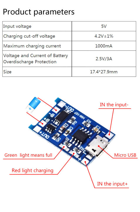 3Pcs 18650 Lithium Battery Charging Module 5V Micro USB 1A | Daraz.lk