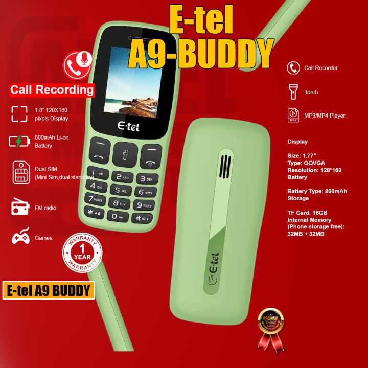 Etel Buddy A9 Mobile Phone | Daraz.lk