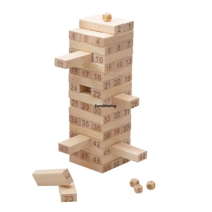 T042 Ready-made Stock)－Wooden Jenga Game Tower Building Blocks Game ...