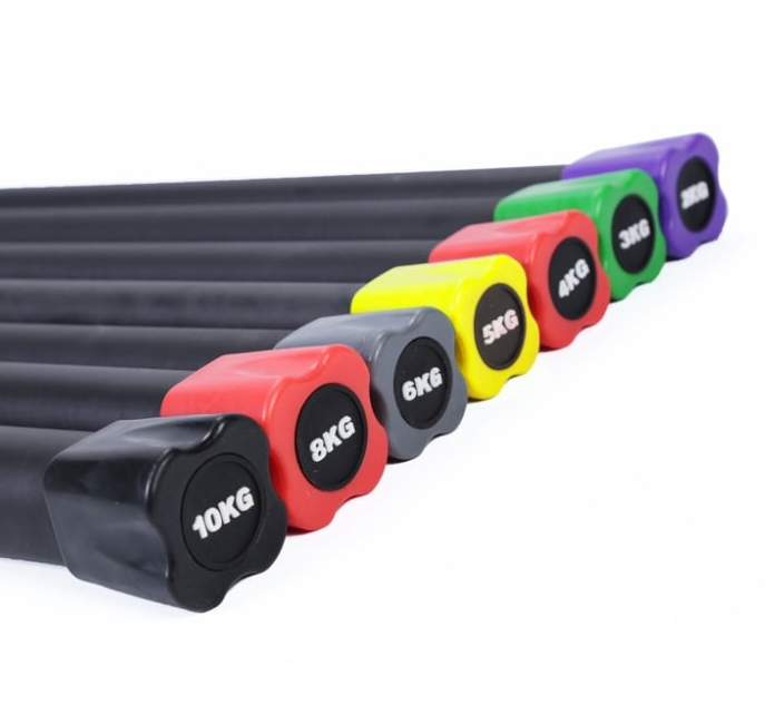 Mansa Fitness Total Body Workout Weighted Bar, Resistance Band Bar ...