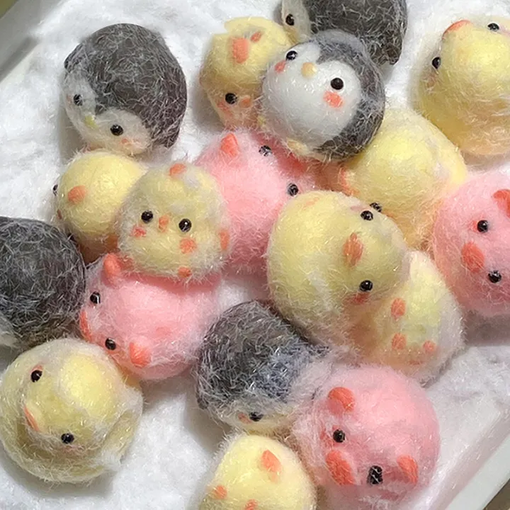 1PC Kawaii Miniature Chick Pig Animal Relief Squeeze Toys Sticky ...