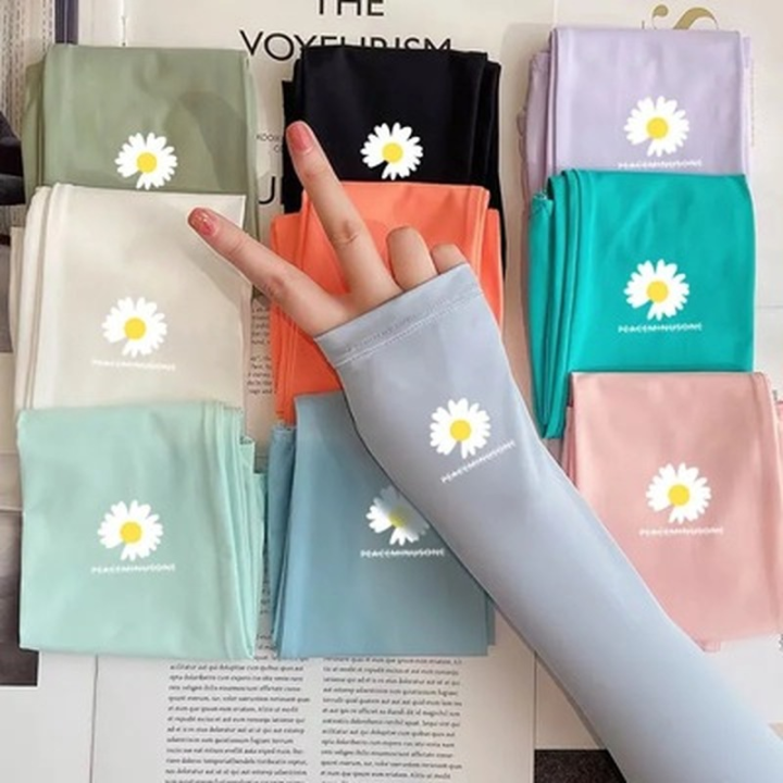 Long Gloves Sun UV Protection Hand Protector Cover Arm Sleeves Ice Silk ...