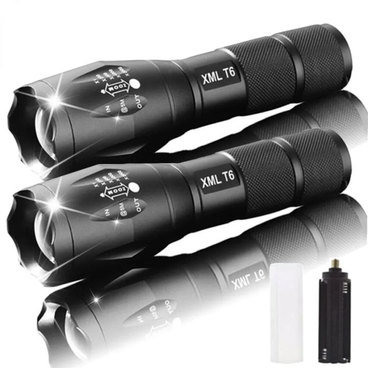 XML T6 Led Flashlight Zoom Flash Light Linterna Torch Lighter Use 18650 Battery Camping Outdoor ...