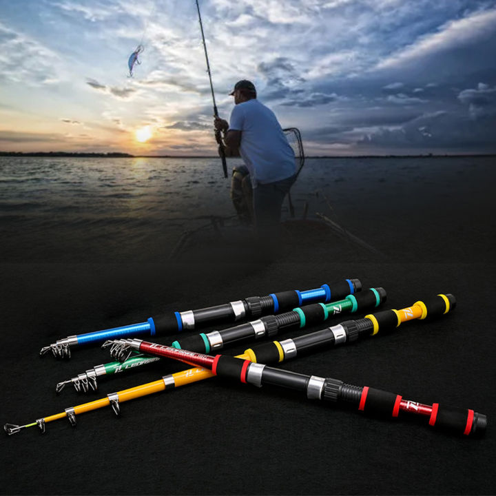 FG 1.8M Extendible Multi-Section Fishing Rod Portable Fiberglass Sea ...