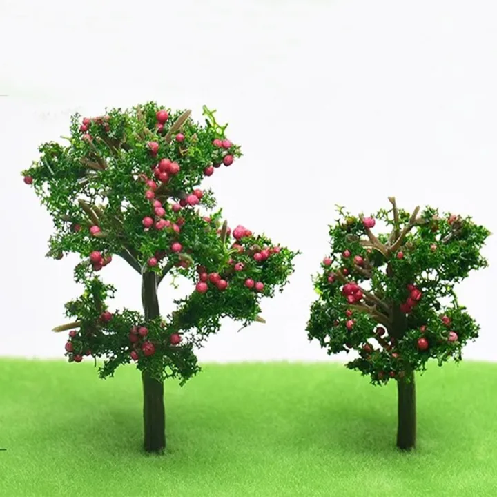 5pcs Bonsai Decoration Plastic Fruit Tree Model Small Artificial Garden ...